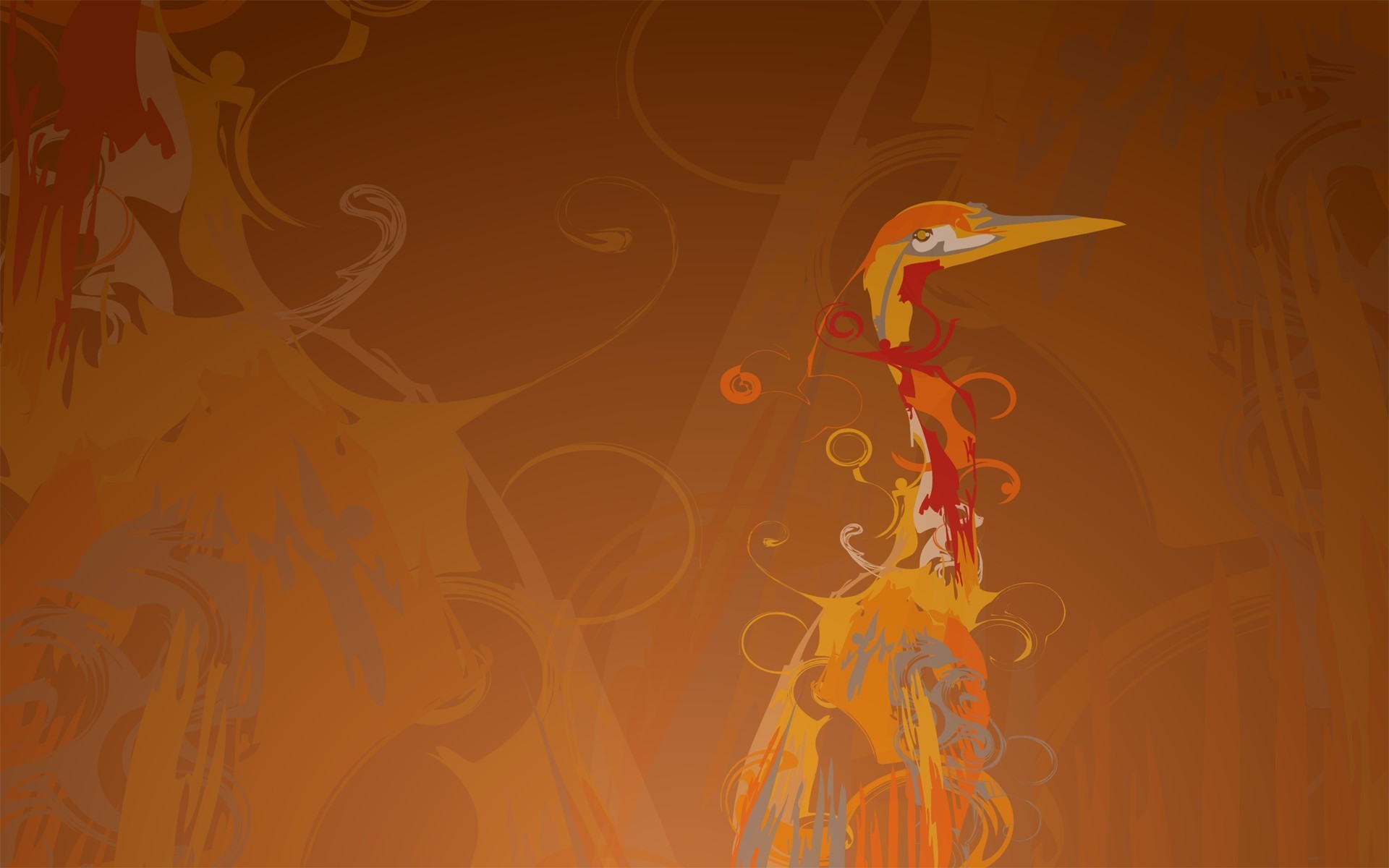 Background-Drawing-Bird-Crane-Heron-Lines-Swirls-Ubuntu | Brent Chancellor